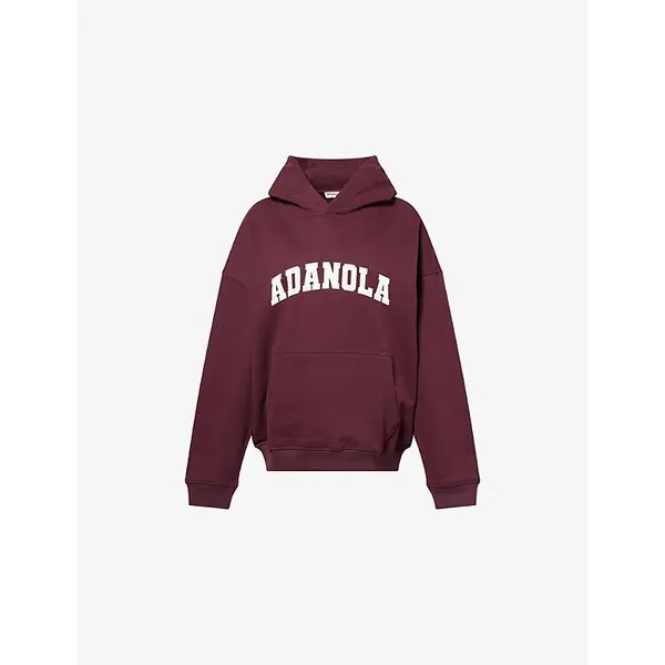 ADANOLA Varsity Oversized Cotton-jersey Hoody - Drk Chry/marsh-white