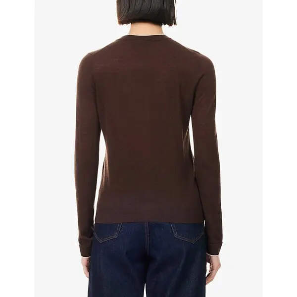ME+EM Slim-fit Merino-wool And Cashmere-blend Cardigan - Warm Chocolate/soft
