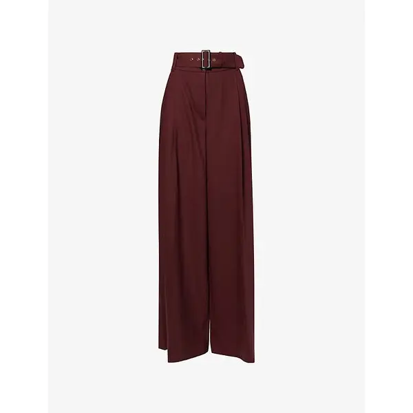 Zimmermann Luna Tailored Wool-blend Trousers - Mahogany