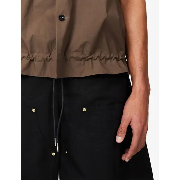 Sacai Drawstring-hem Cotton Shirt