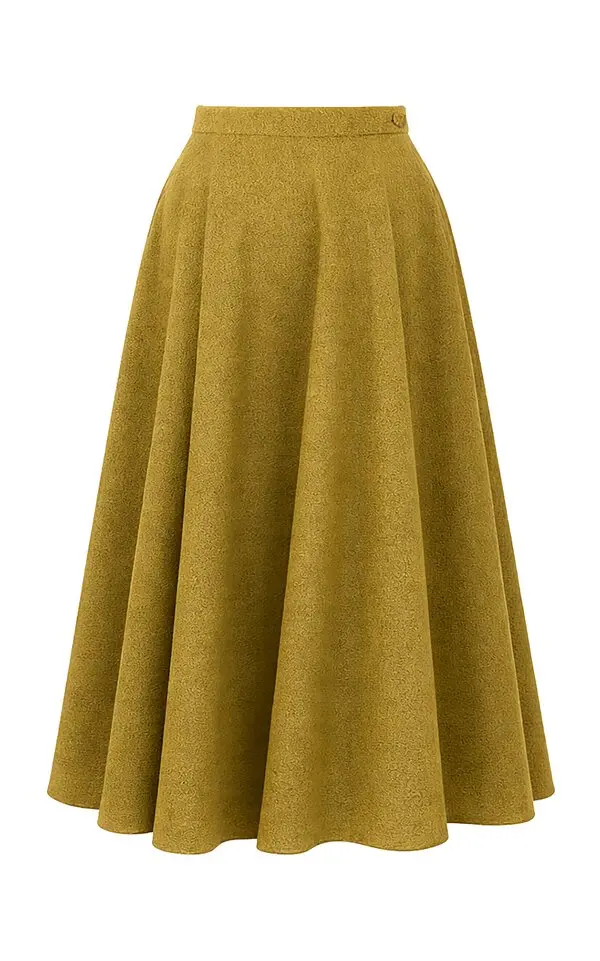 Lena Hoschek Catherine Virgin Wool Midi Skirt - Yellow