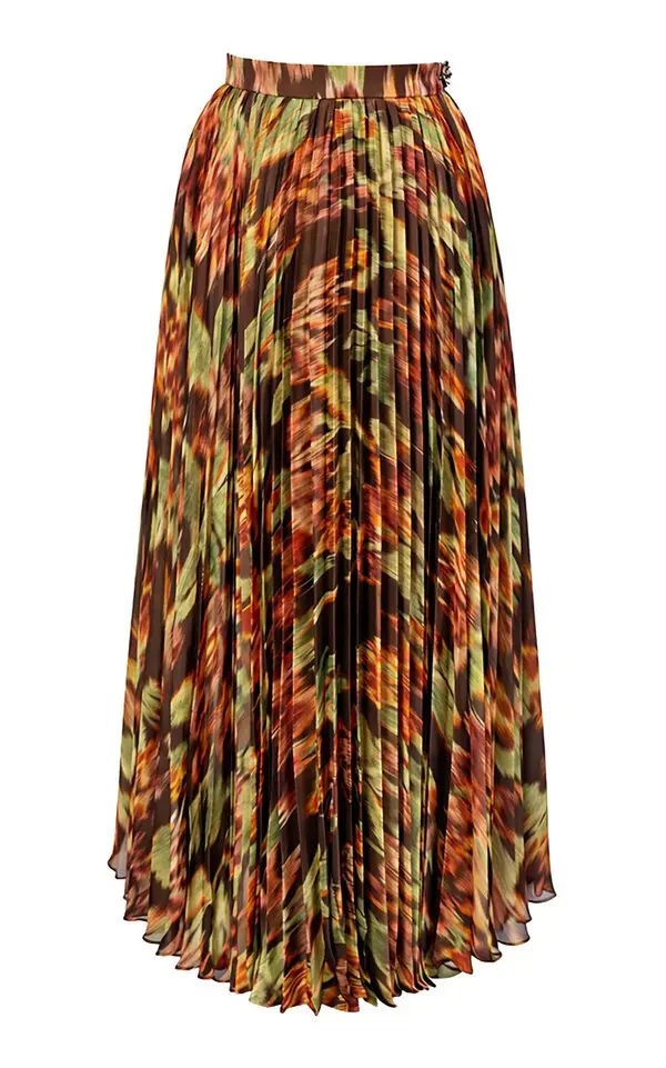 Lena Hoschek Falling Leaves Maxi Skirt - Brown