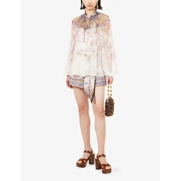 Zimmermann Luna Printed Woven Blouse