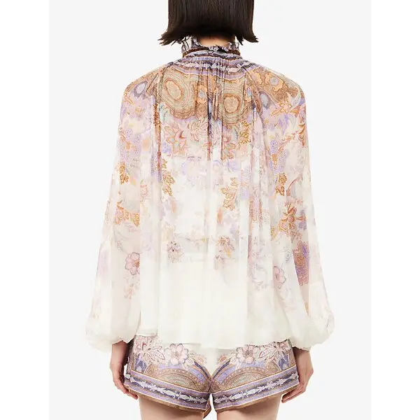 Zimmermann Luna Printed Woven Blouse