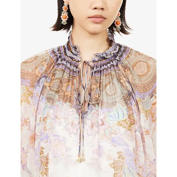 Zimmermann Luna Printed Woven Blouse