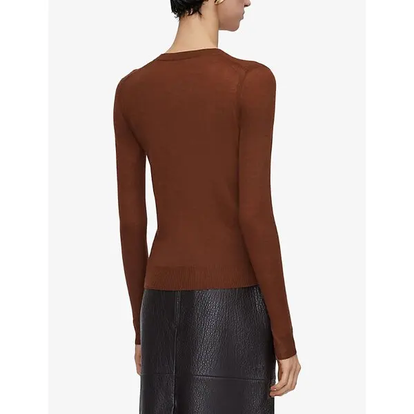 JOSEPH Gillies Button-neck Cashmere Top