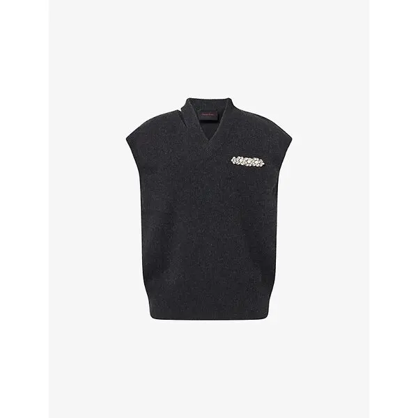 Simone Rocha Embellished Merino-wool Vest