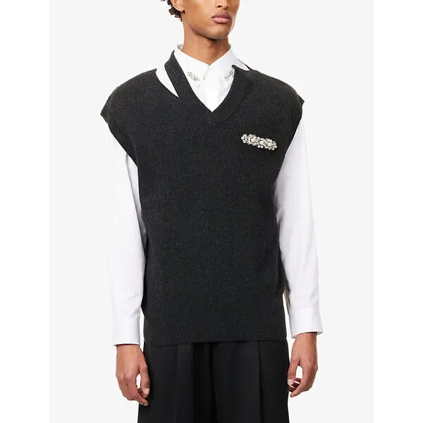 Simone Rocha Embellished Merino-wool Vest