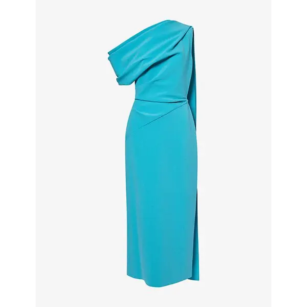ROKSANDA Maite Draped Woven Maxi Dress - Azure