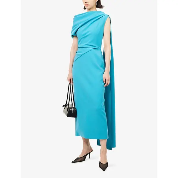 ROKSANDA Maite Draped Woven Maxi Dress