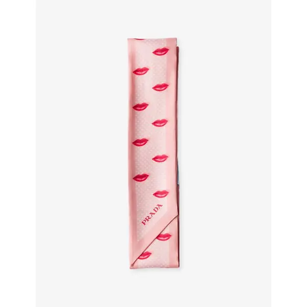 Prada Lips-print Silk-twill Scarf