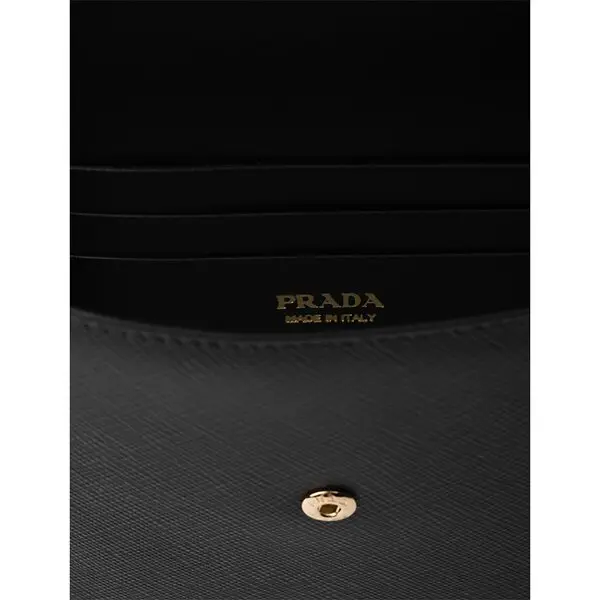Prada Saffiano Leather Envelope Clutch - Black