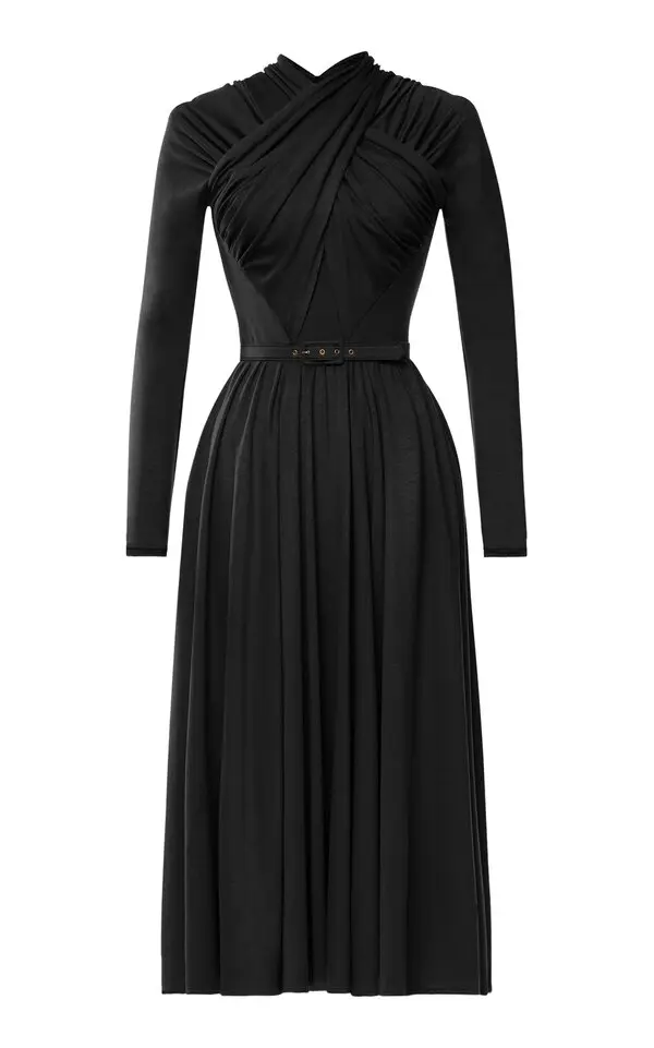 Lena Hoschek Grace Bamboo Blend Midi Dress - Black