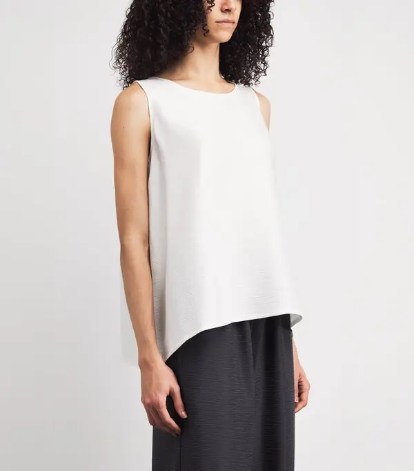 Eskandar Silk Plissé A-line Shell Top