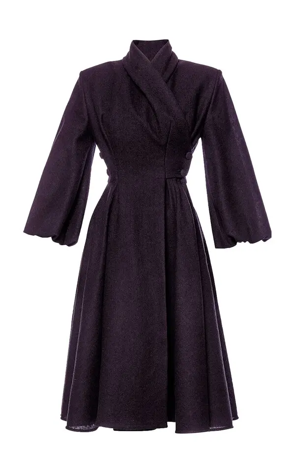 Lena Hoschek Rendezvous Virgin Wool Midi Dress - Purple