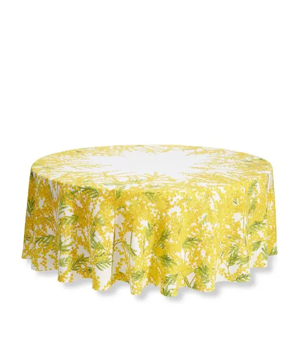 SUMMERILL & BISHOP Linen Mimosa Round Tablecloth
