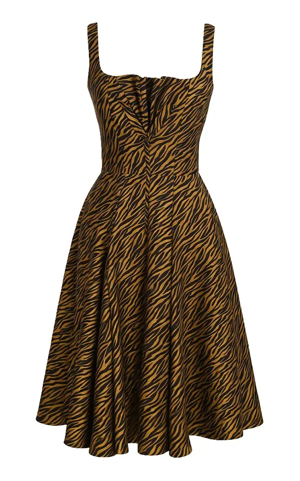 Lena Hoschek Elowen Cotton Blend Midi Dress - Bronze