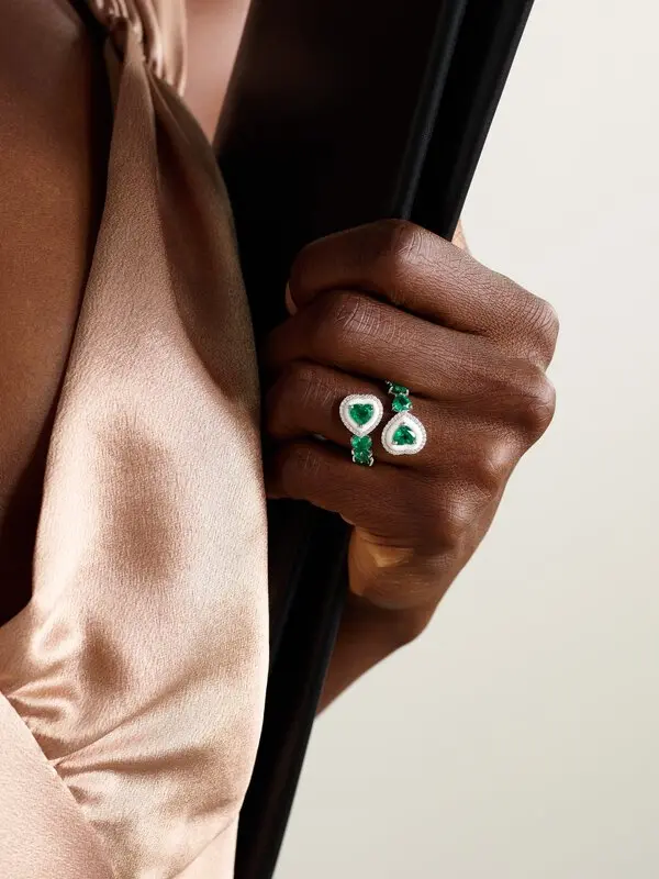 KAMYEN Sea 18-karat White Emerald And Diamond Ring