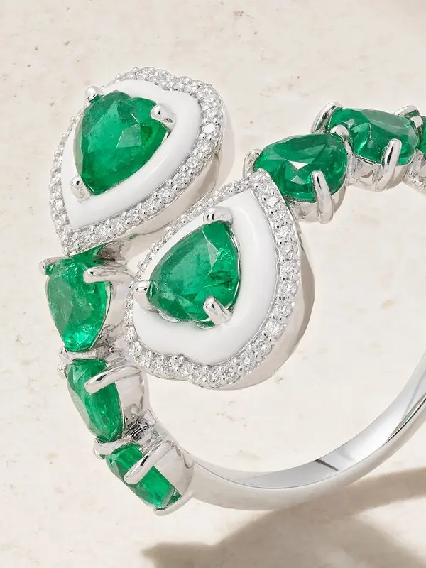 KAMYEN Sea 18-karat White Emerald And Diamond Ring