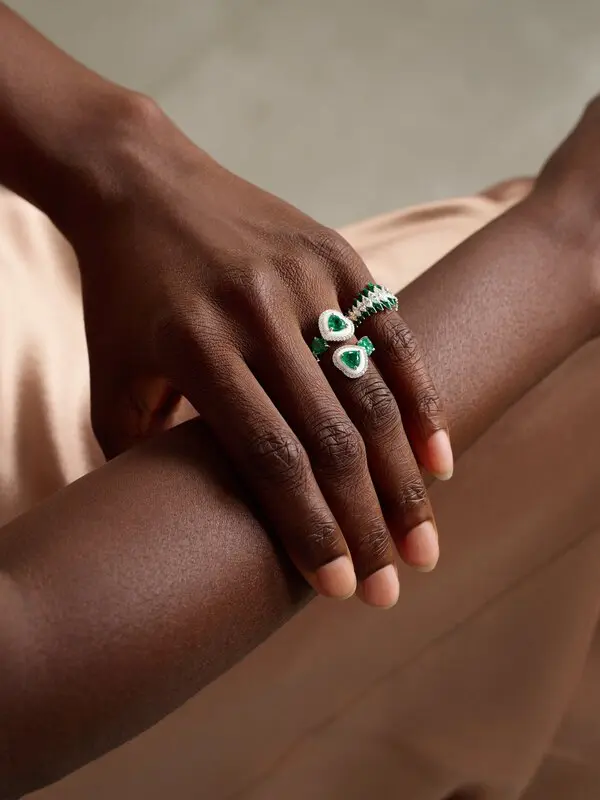 KAMYEN Sea 18-karat White Emerald And Diamond Ring