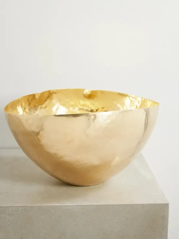 TOM DIXON Bash Large Hammered-brass Bowl - Gold