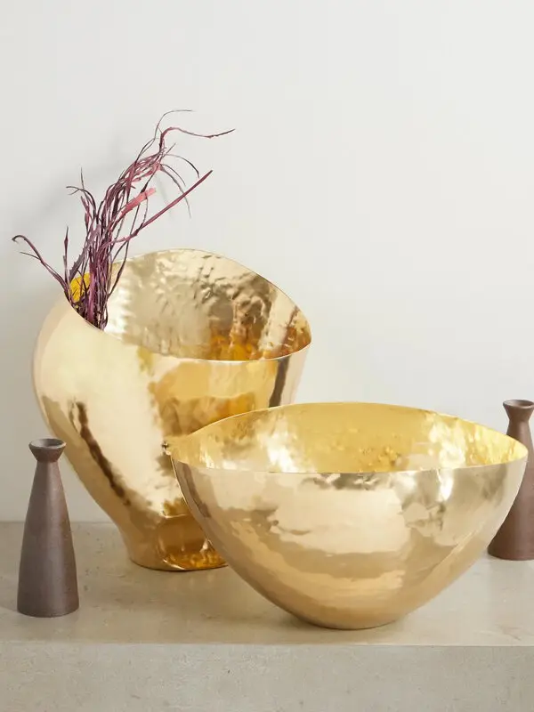 TOM DIXON Bash Large Hammered-brass Bowl