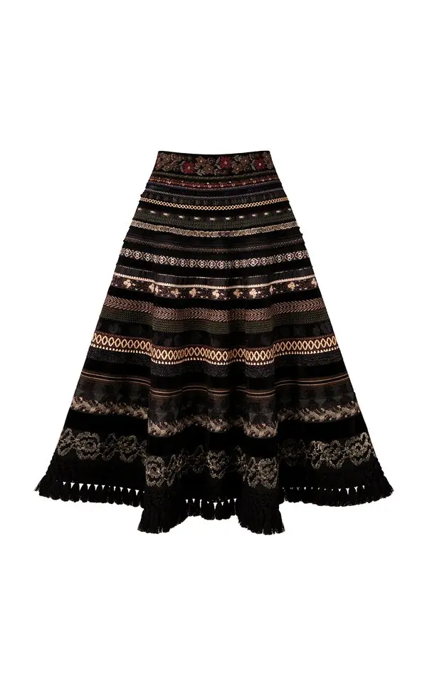 Lena Hoschek Opulence Ribbon Maxi Skirt - Black