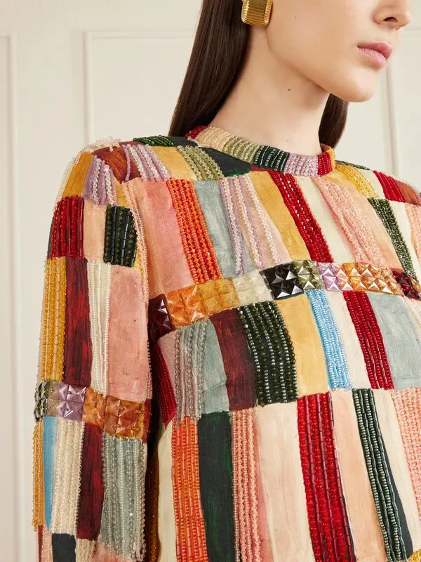 Alemais Marjorelle Embellished Linen-Silk Midi Dress - Multi - 30% Off |  Editorialist