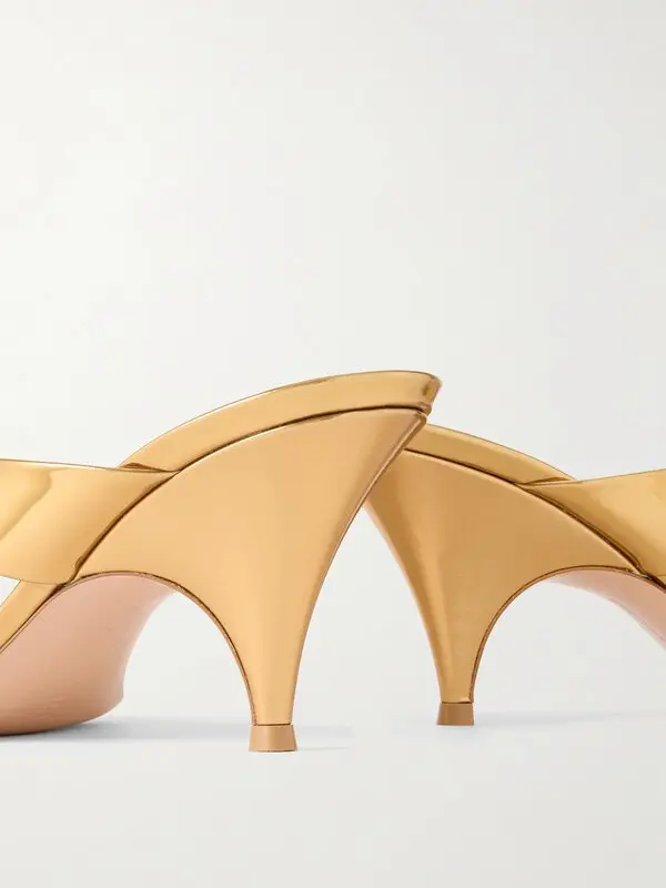 GIANVITO ROSSI Sofia 70 Mirrored-leather Thong Sandals - Gold
