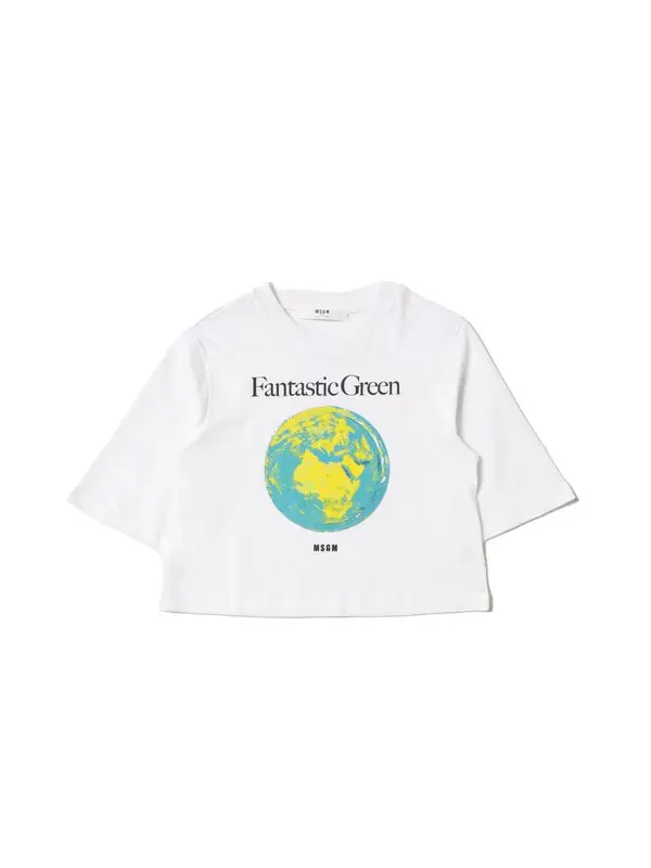 MSGM Fantastic Green" T-shirt - White