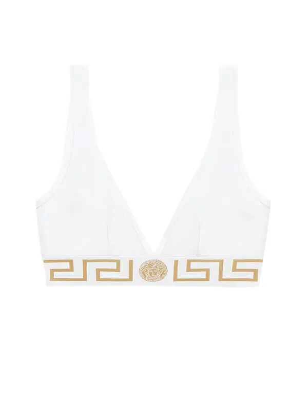 Versace Cotton Jersey Triangle Bralette - White