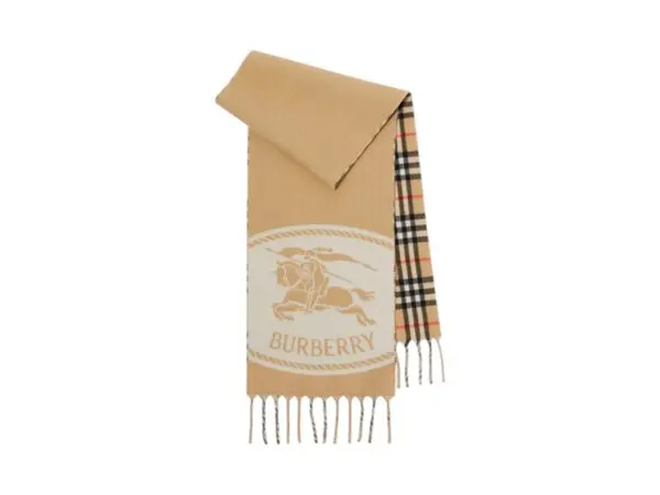 Burberry Mu Knight St To Check Scarf - Check Sand