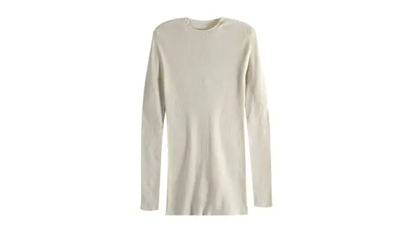 Rick Owens Ribbed Round Neck Top - Sand