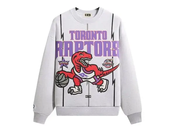 Kith Nba Allstar Toronto Raptors Nelson Crewneck Sweatshirt - Light Heather Grey