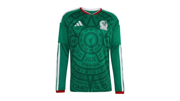 Adidas Mexico 2026 Home Replica Long Sleeve Jersey - Bold Green