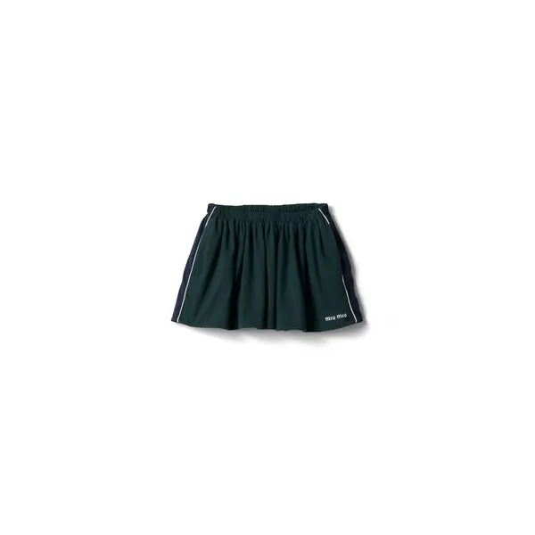 Miu Miu Cotton Jersey Miniskirt - Bottle Green/blue