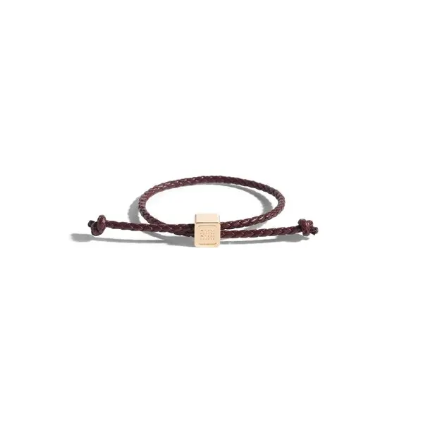 Miu Miu Leather Bracelet - Burgundy