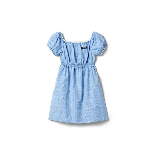 Miu Miu Checked Poplin Mini-dress - Light Blue