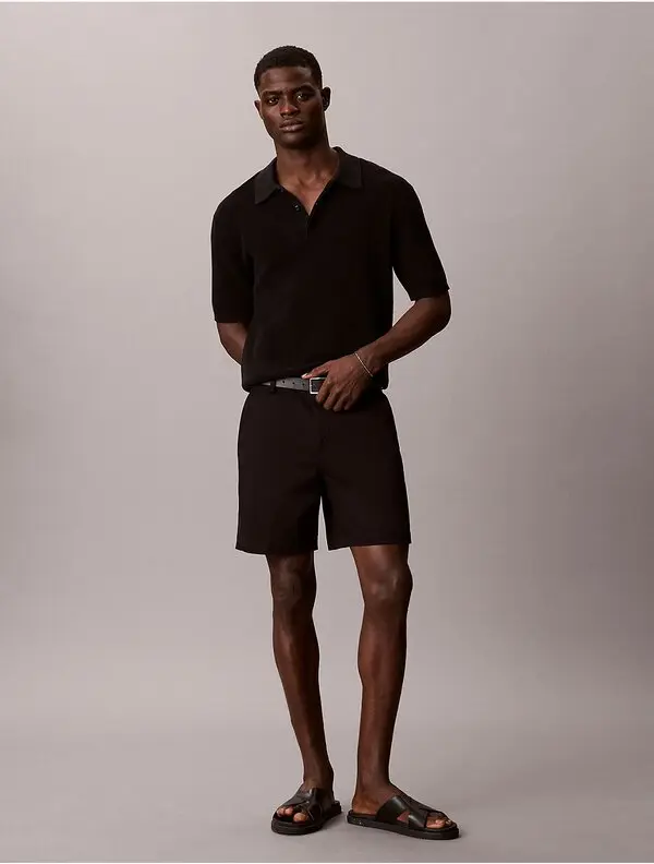 Calvin Klein Cotton Stretch Straight Shorts - Black