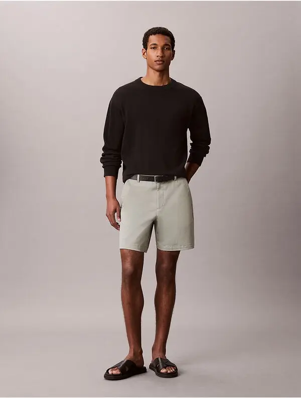 Calvin Klein Cotton Stretch Straight Shorts - Shadow