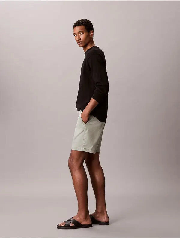 Calvin Klein Cotton Stretch Straight Shorts - Shadow