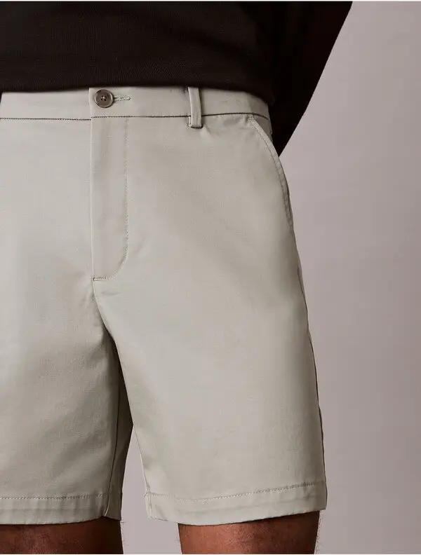 Calvin Klein Cotton Stretch Straight Shorts - Shadow