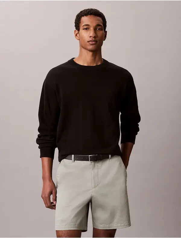 Calvin Klein Cotton Stretch Straight Shorts - Shadow