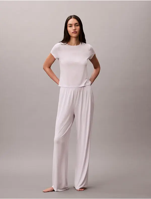 Calvin Klein Modal Stretch Drop Needle Wide Leg Pants - Frosty Lilac