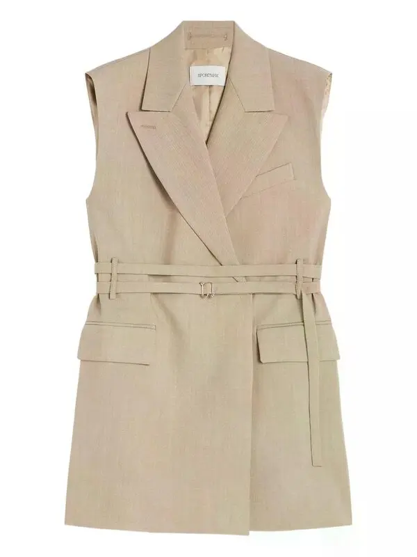 Sportmax Belted Sleeveless Jacket - Neutrals