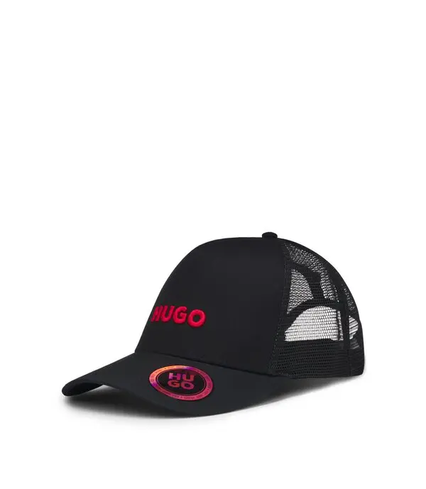 Hugo Cotton Twill Cap With Mesh Panel - Black