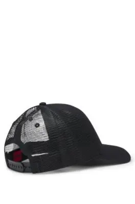 Hugo Cotton Twill Cap With Mesh Panel - Black