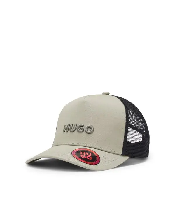 Hugo Cotton Twill Cap With Mesh Panel - Light Green