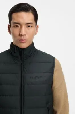 BOSS Padded Vest With Stand Collar
