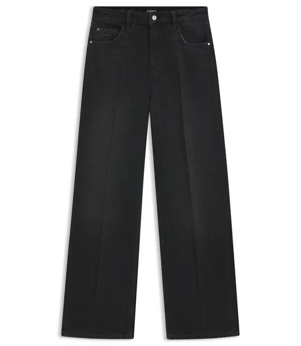 BOSS Boyfriend-fit Jeans In Rigid Denim - Black